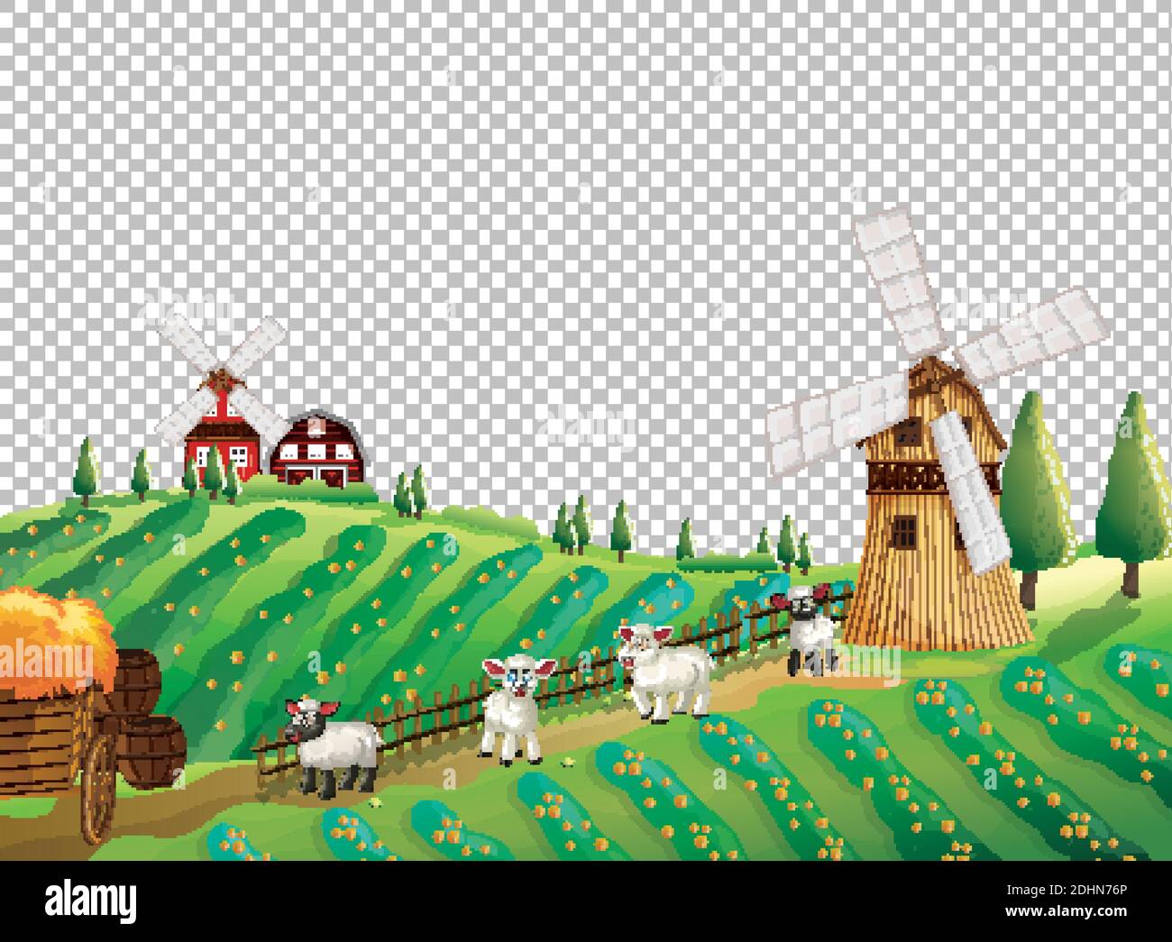 Nature outdoor landscape transparent background illustration Stock ...