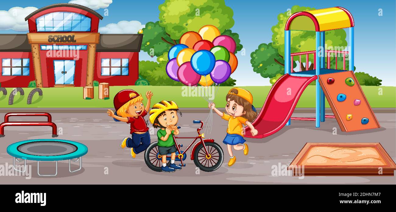 Student at school playground illustration Stock Vector Image & Art - Alamy