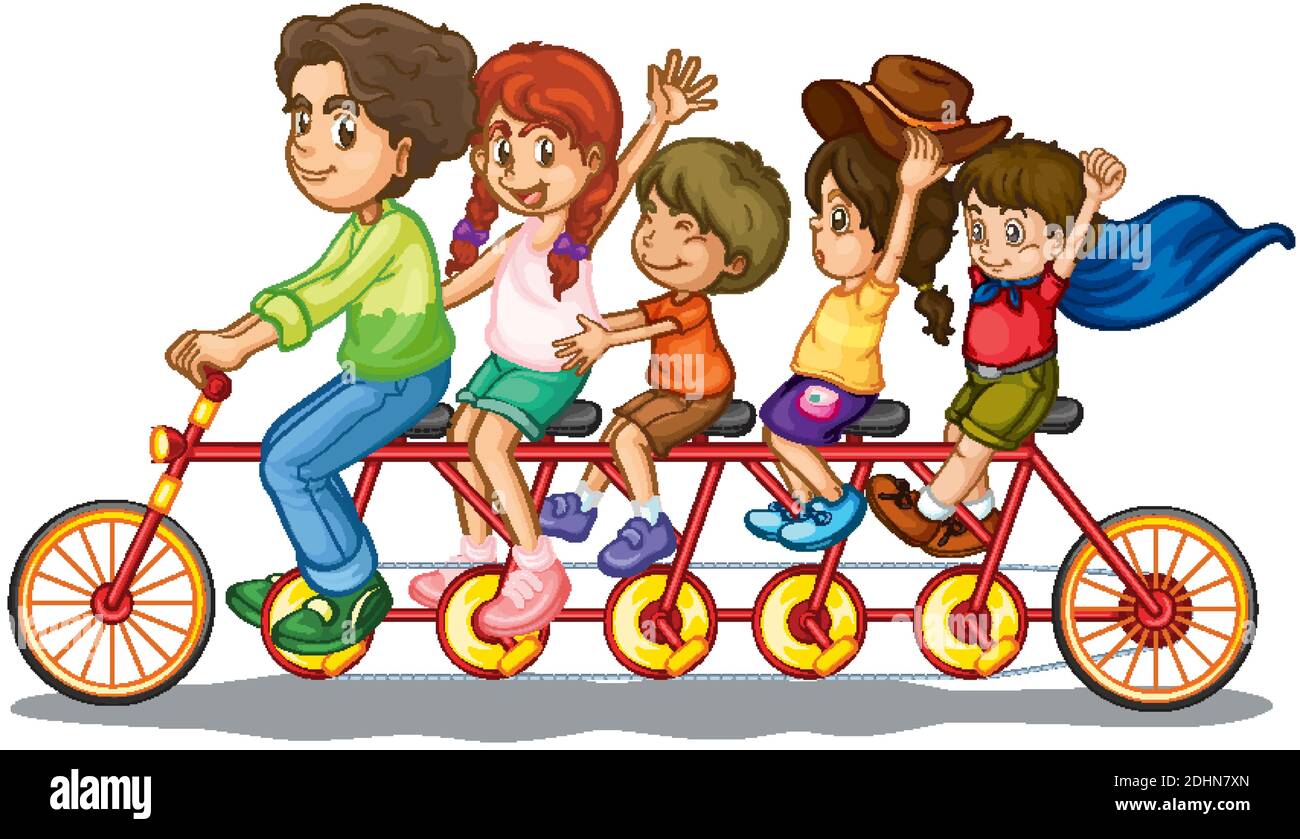 Cartoon image kid riding bicycle Stock Vector Images - Alamy