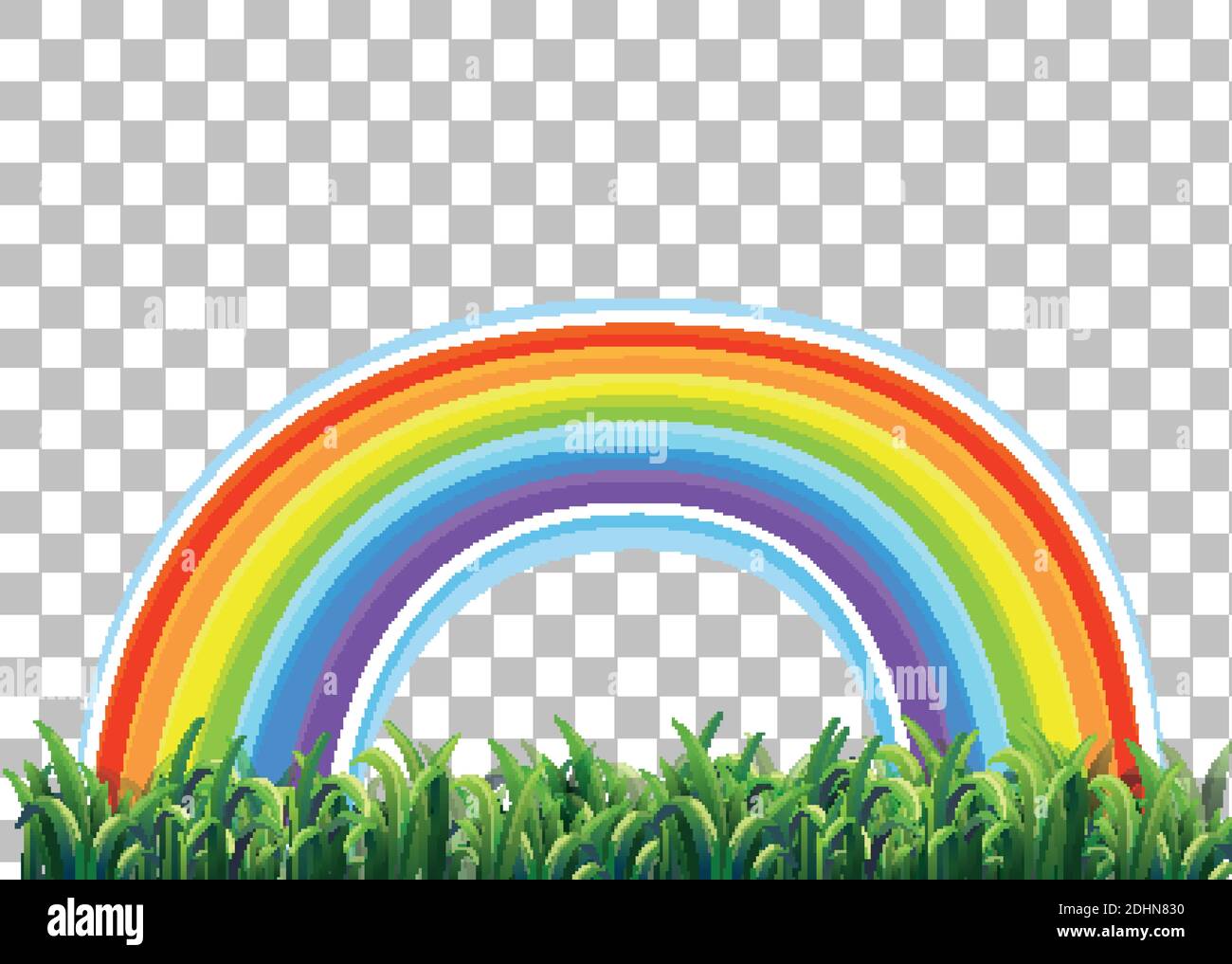 Grass and rainbow on transparent background illustration Stock Vector ...