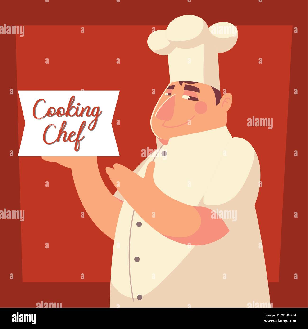 cooking chef lettering man worker restaurant vector illustration Stock ...