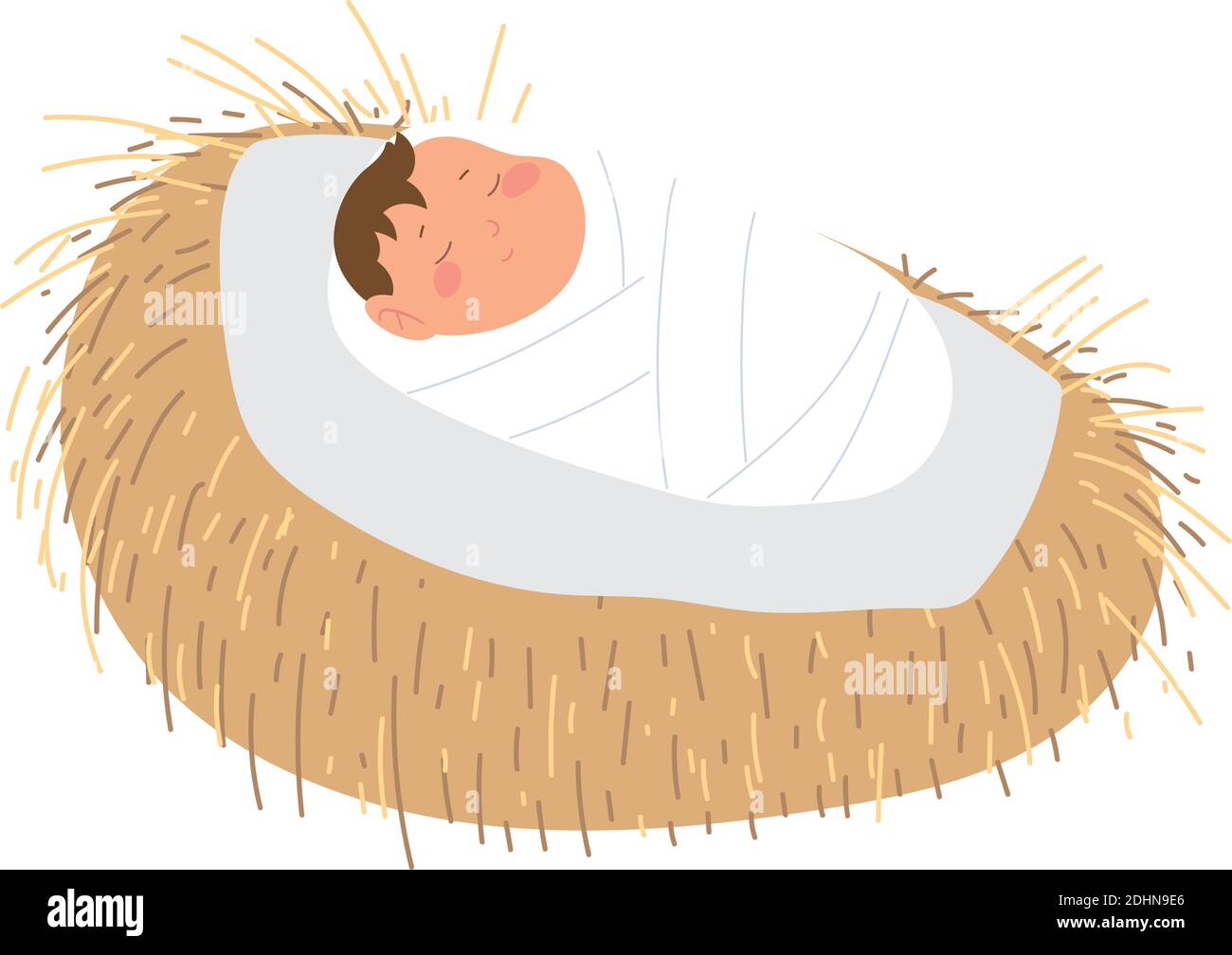 nativity baby jesus in the crib icon design on white background vector ...