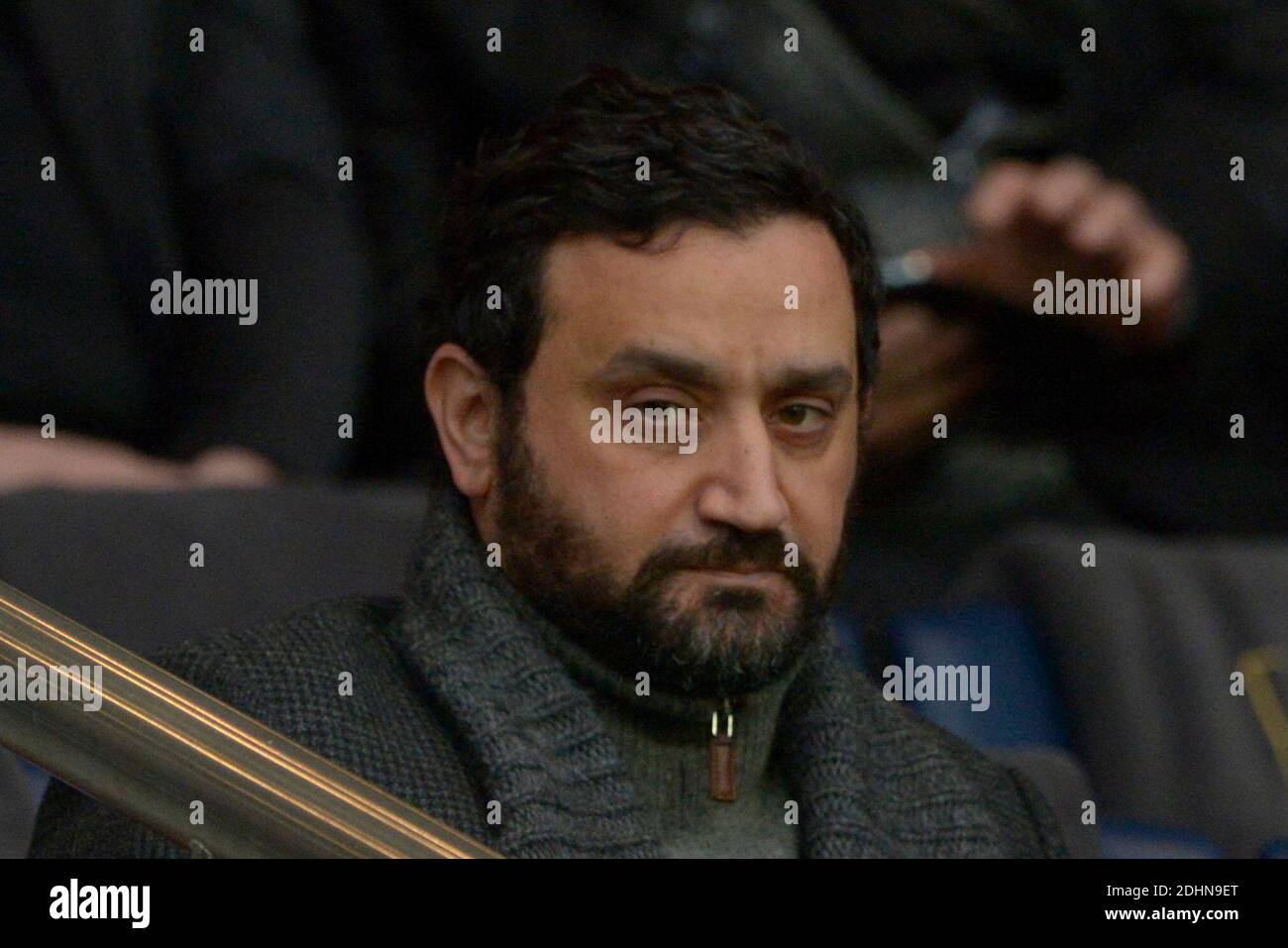 Cyril Hanouna in the stands attending the French First League soccer ...