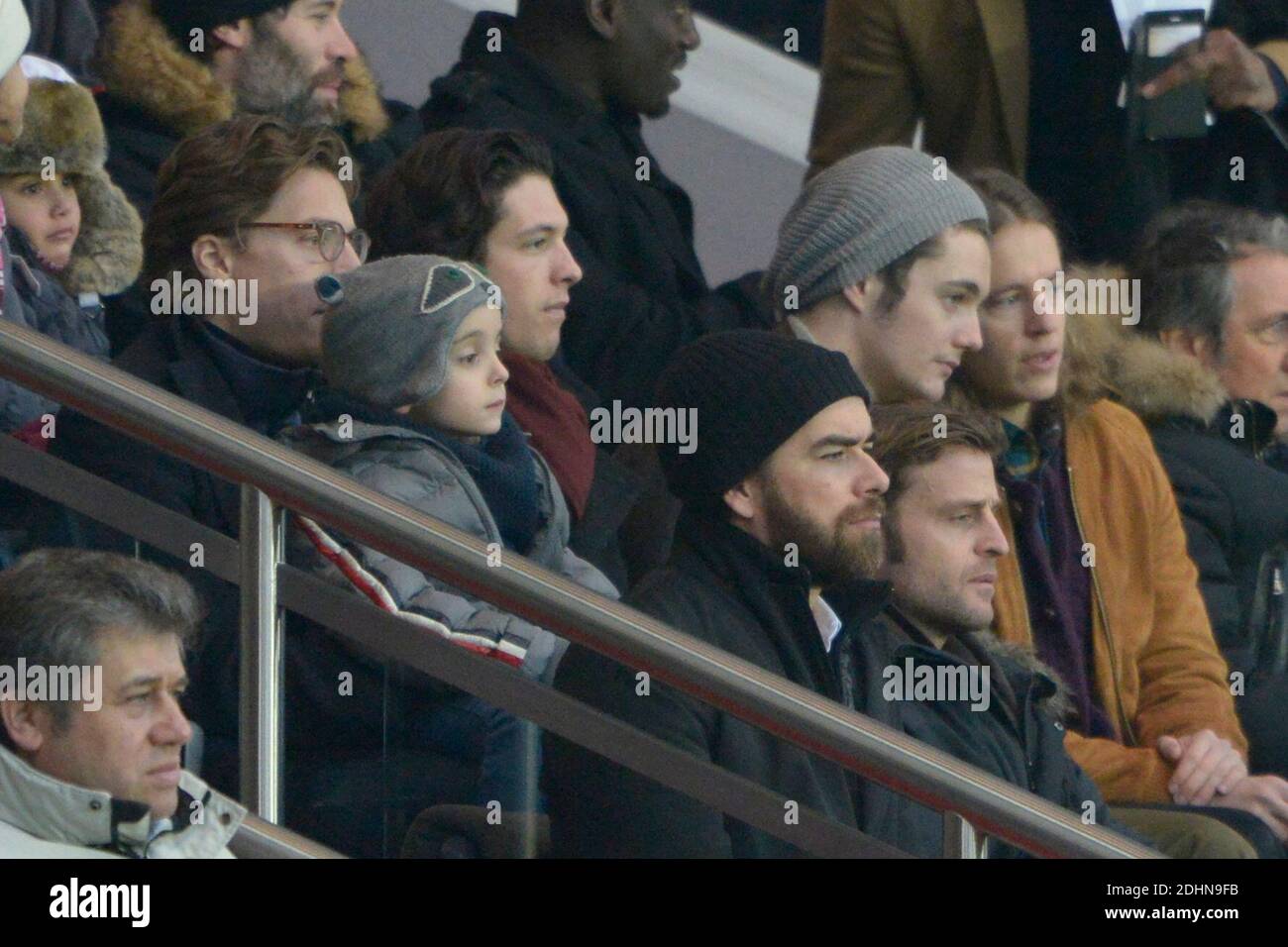 The sons of Nicolas Sarkozy in the stands attending the French First ...