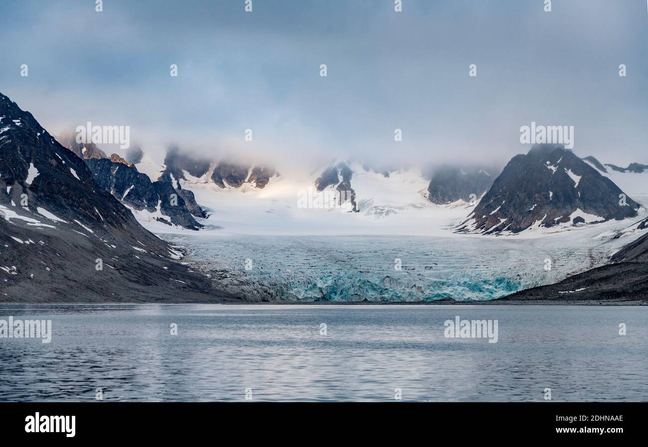 The Waggonway Glacier that debouches into magdalenefjorden, Spitsbergen ...