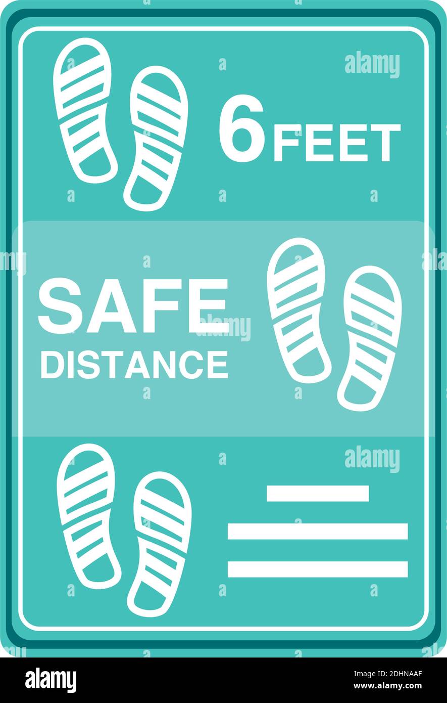 prevention of covid 19, keeping a safe distance sticker vector ...