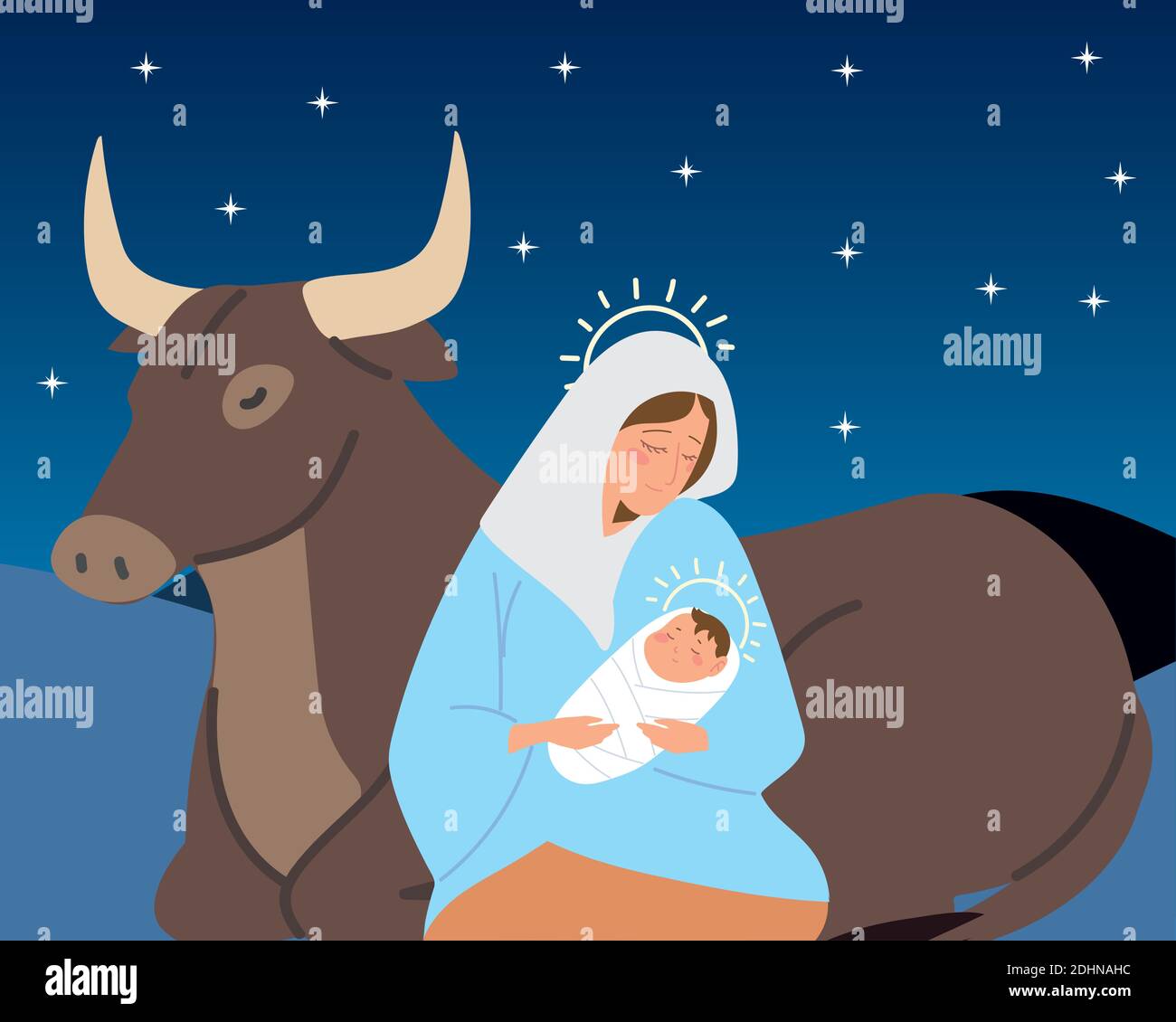 Nativity animals art Stock Vector Images - Alamy
