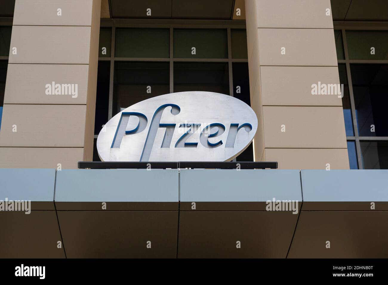 Nov. 17, 2020. Cambridge, MA. Pfizer Cambridge Massachusetts office ...