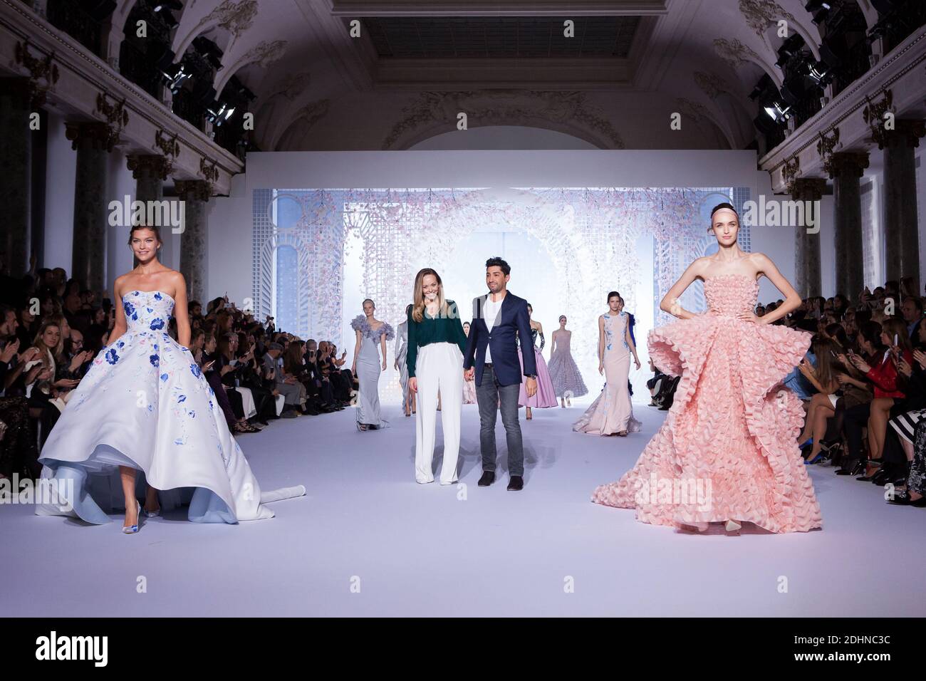 Tamara Ralph and Michael Russo walk the runway at the Ralph & Russo ...