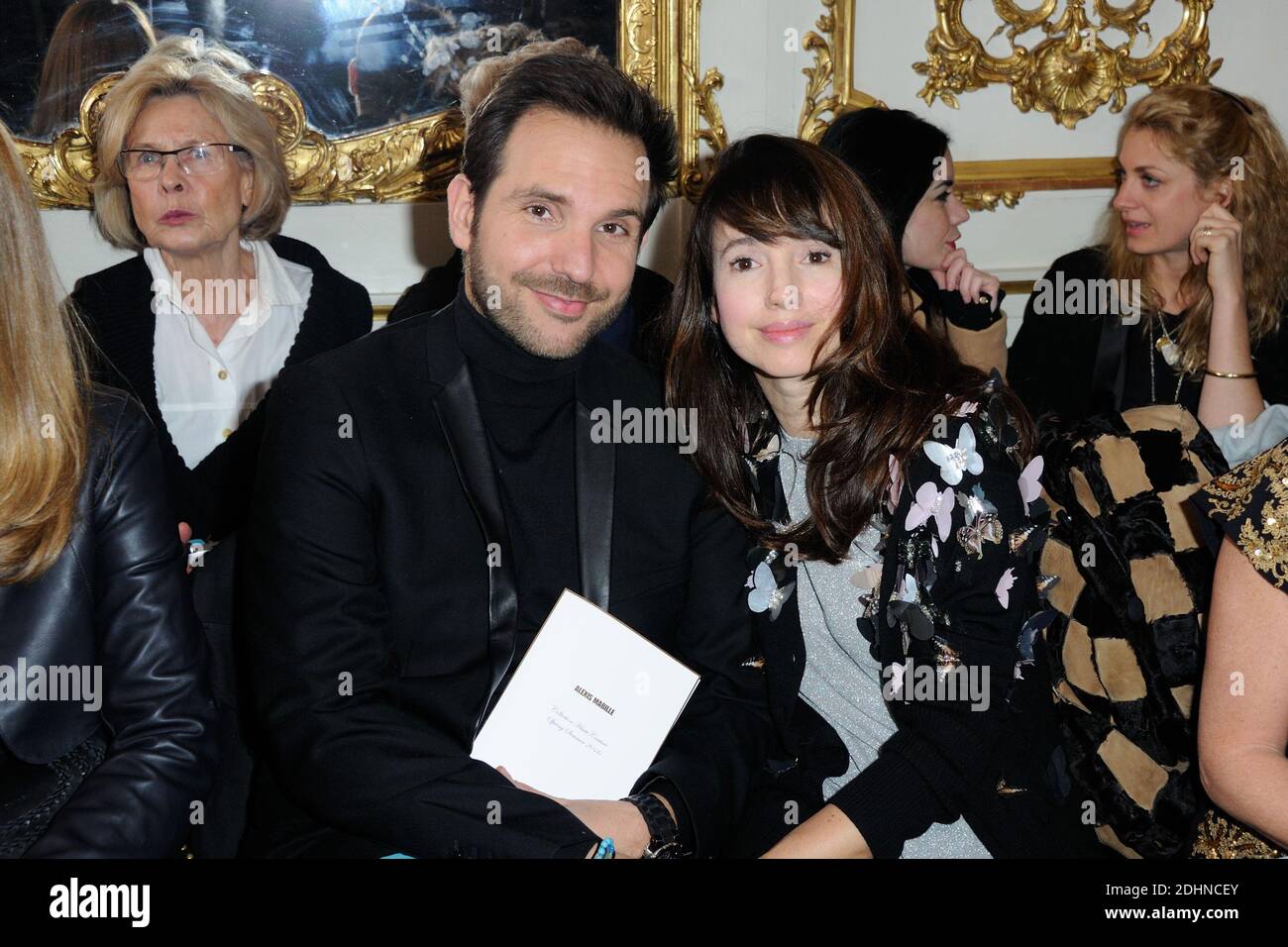 Delphine McCarty, Christophe Michalak attending the Alexis Mabille ...