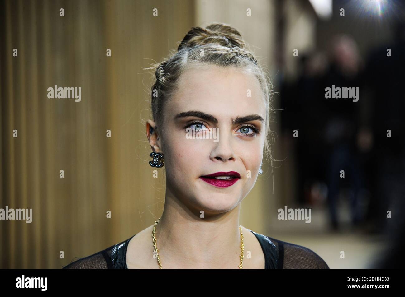 Cara Delevingne attending the Chanel Haute Couture Spring Summer 2016 ...