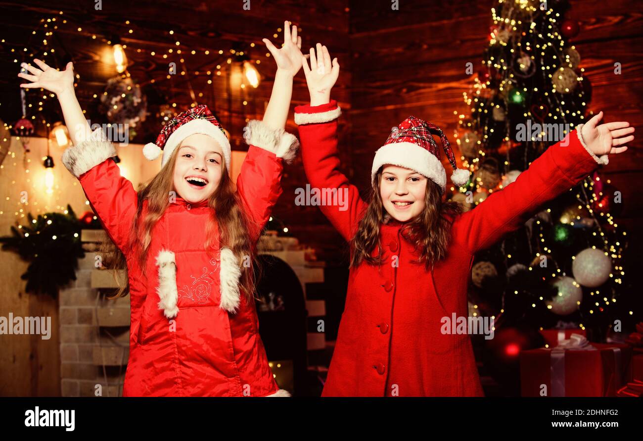 Elf children. Xmas children. Christmas time. Elf children. Little girl ...