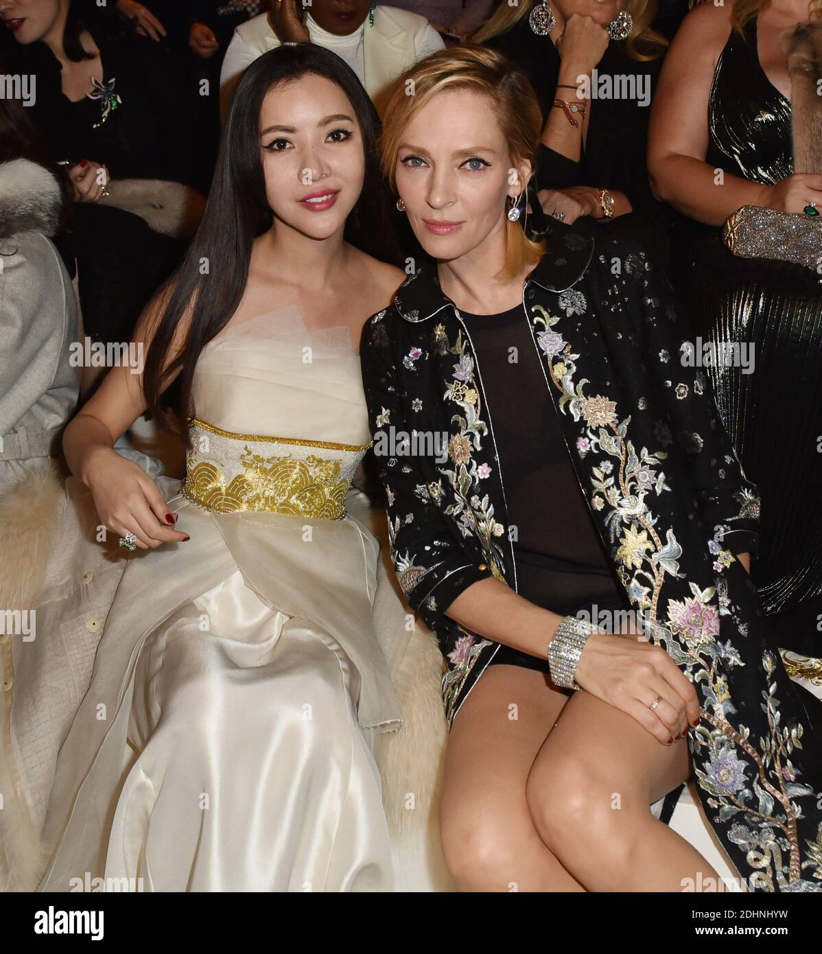 Lulu Tan and Uma Thurman attend the Guo Pei show as part of Paris ...