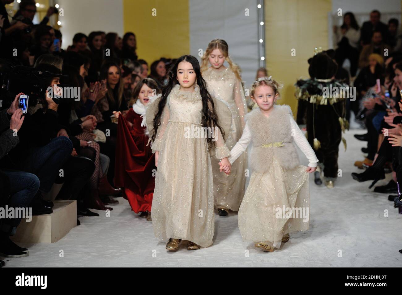 Young models walk the runway during the Bonpoint Spring Summer 2016 ...
