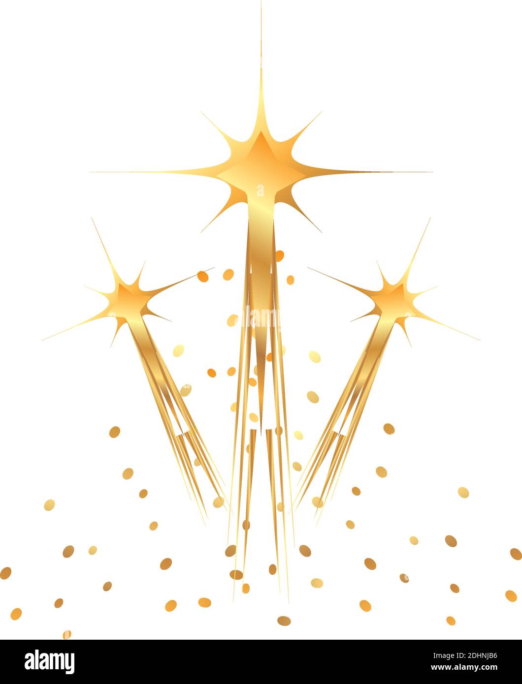 golden stars confetti celebration and decoration vector illustration ...