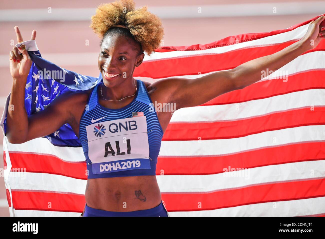 Nia Ali (USA). 100 Metres Hurdles Gold Medal. IAAF World Athletics ...