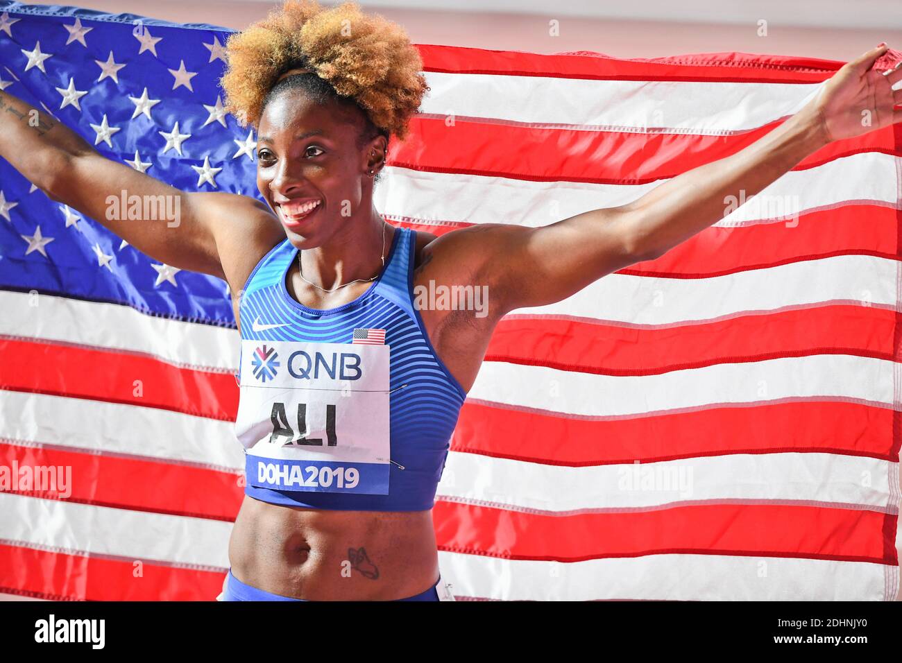 Nia Ali (USA). 100 Metres Hurdles Gold Medal. IAAF World Athletics ...