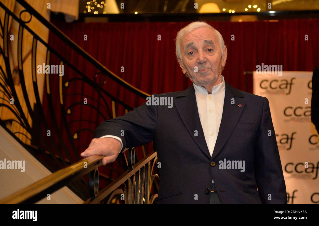 Charles Aznavour attending the annual dinner of the Coordination ...