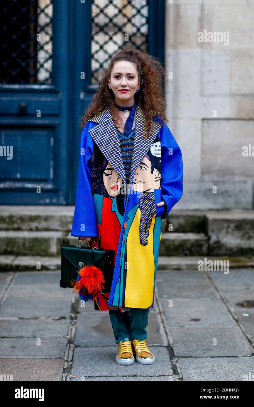 Street style, Georgiana Boboc arriving at Jean-Paul Gaultier Spring ...