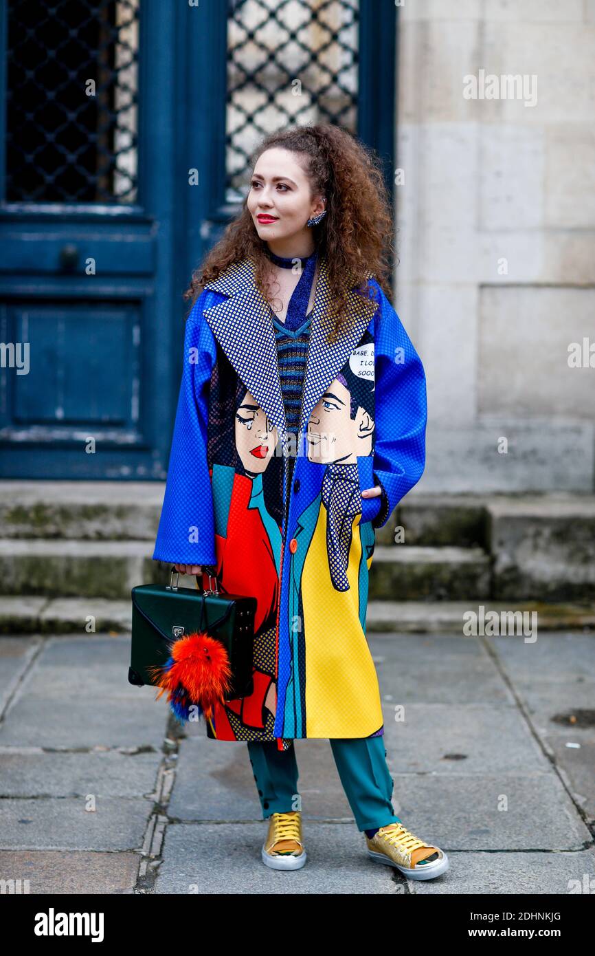 Street style, Georgiana Boboc arriving at Jean-Paul Gaultier Spring ...