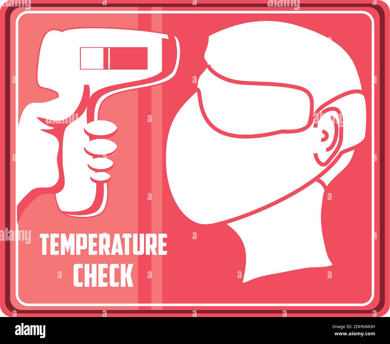 prevention of covid 19, body temperature check is required sign vector ...