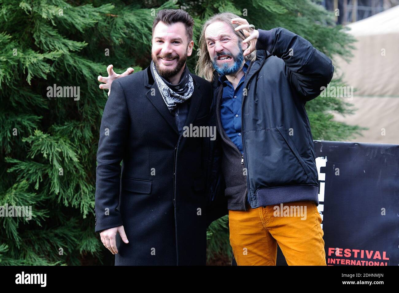 Michael Youn et Yann Samuelle assistent au photocall de 'Le Fantome de ...