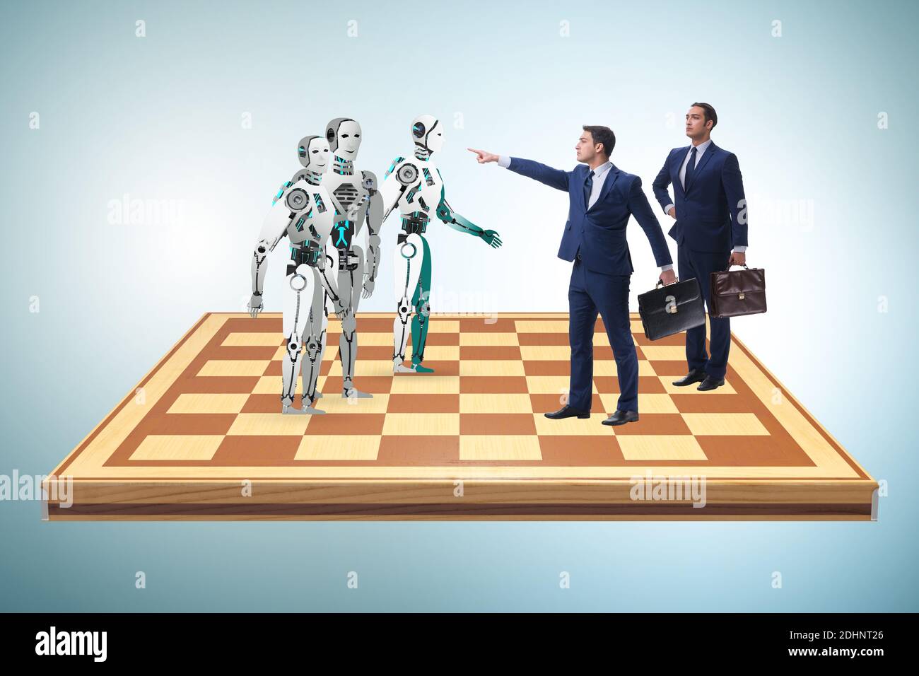 Concept of rivalry between robots and the humans Stock Photo - Alamy