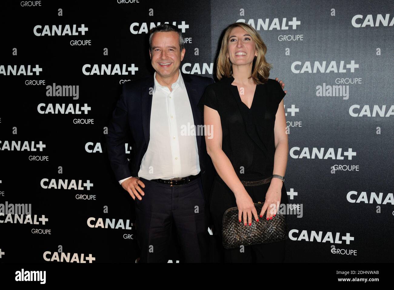 Romain Desarbres and Caroline Delage attending the Group Canal+ , D8 ...