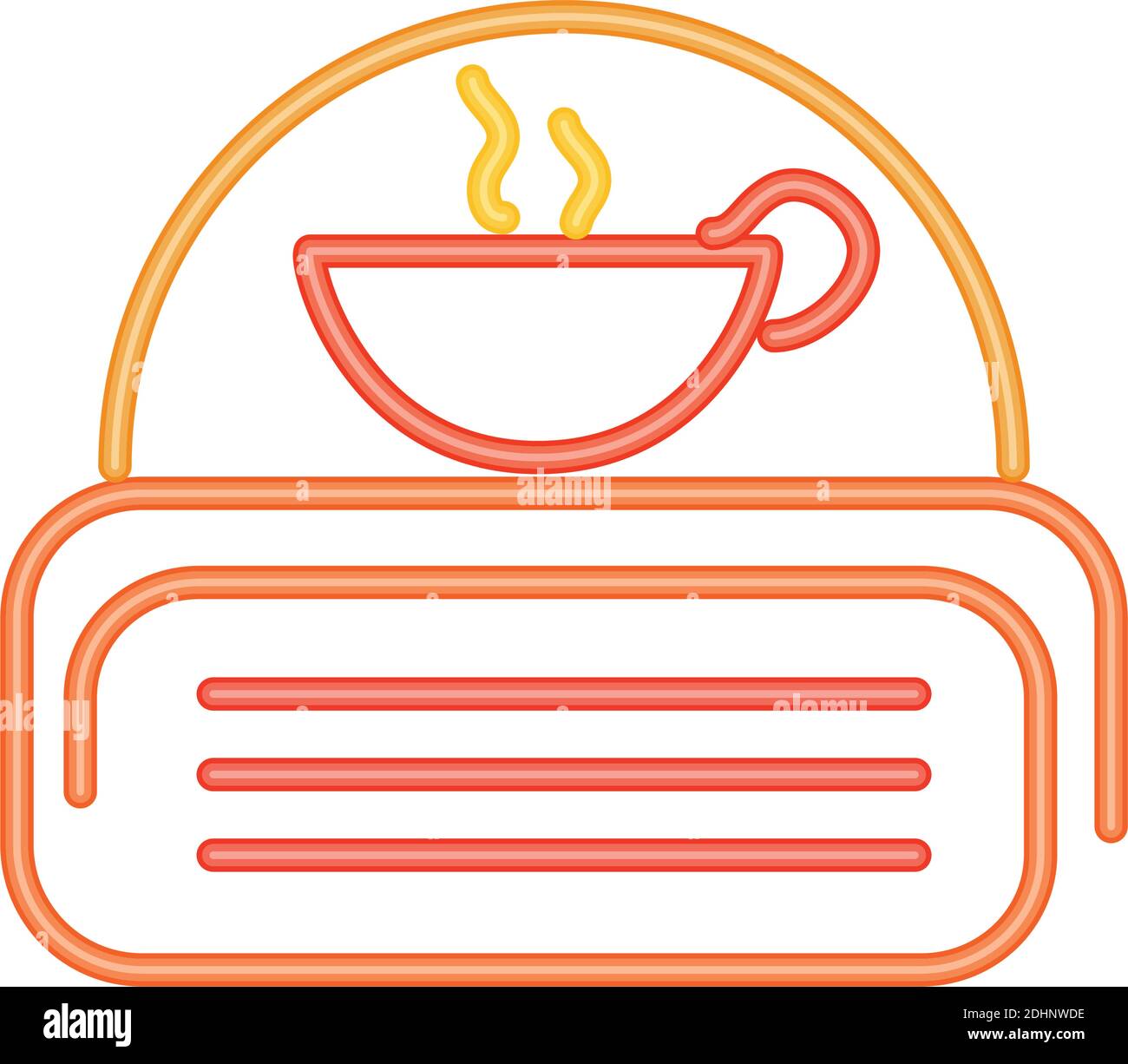 coffee cup bright advertising neon sign icon on white background vector ...