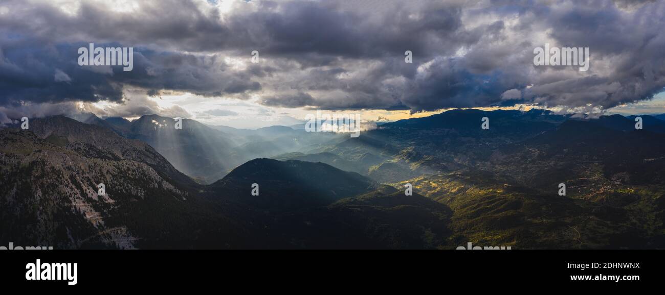 Mount Giona, the Highest Mountain of Southern Greece, panoramic view of ...