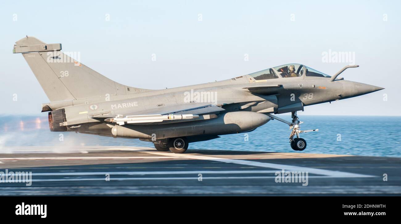 Handout picture shows a French Navy Dassault Rafale Marine jet fighter ...