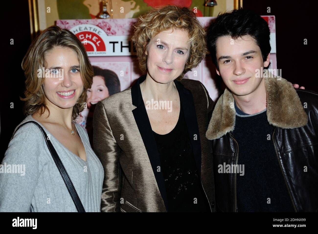 Anne Richard, Jeremie Duvall et sa compagne Christelle assistent a la ...