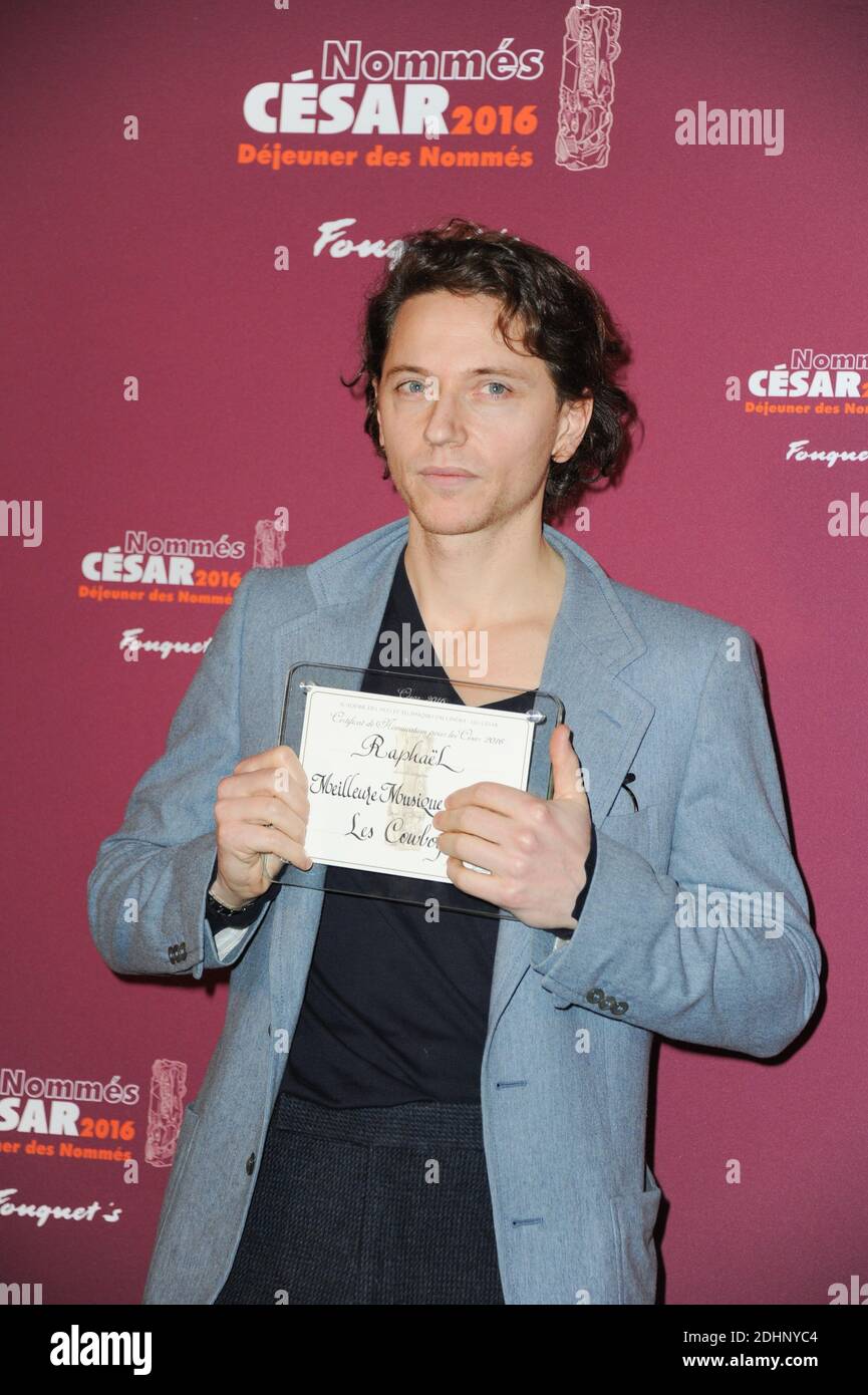 Raphael arriving to the Cesar Nominee Luncheon at Le Fouquet's ...