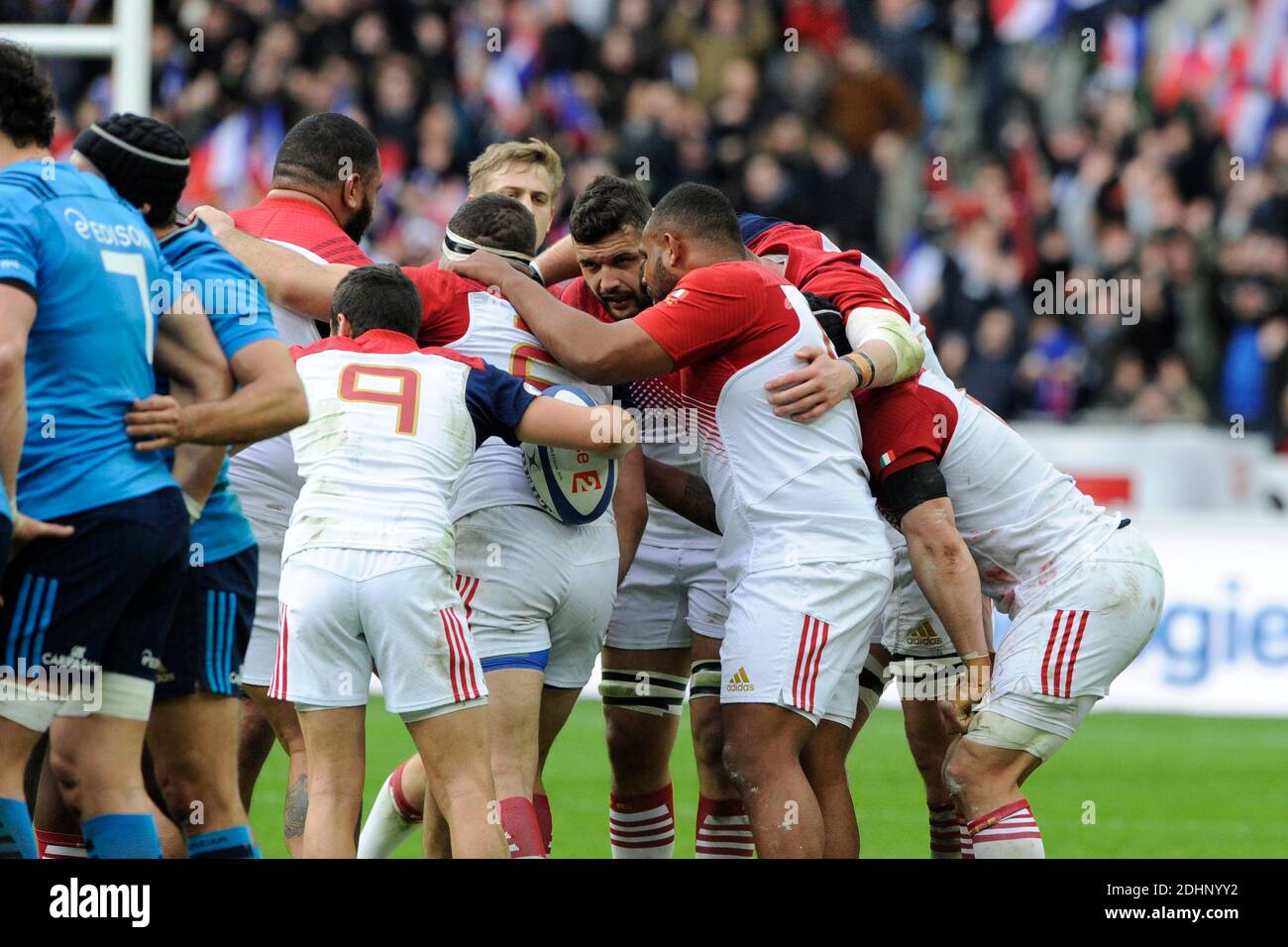 France's pack during Rugby RBS 6 Nations Tournament match, France vs ...