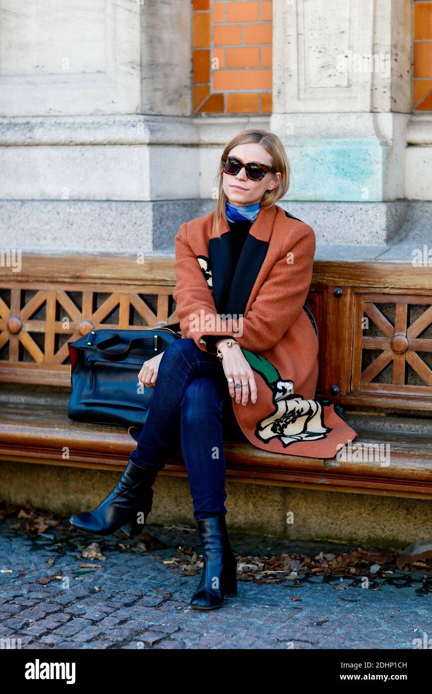 Street style, Tine Andrea arriving at By Malene Birger Fall-Winter 2016 ...