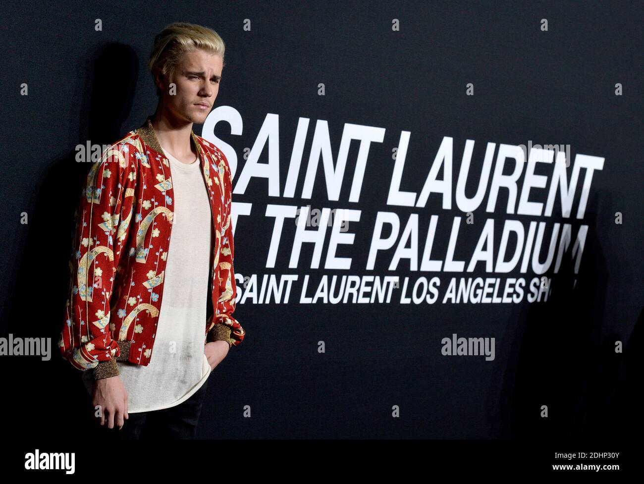 Justin Bieber attends the Saint Laurent show at The Hollywood Palladium ...