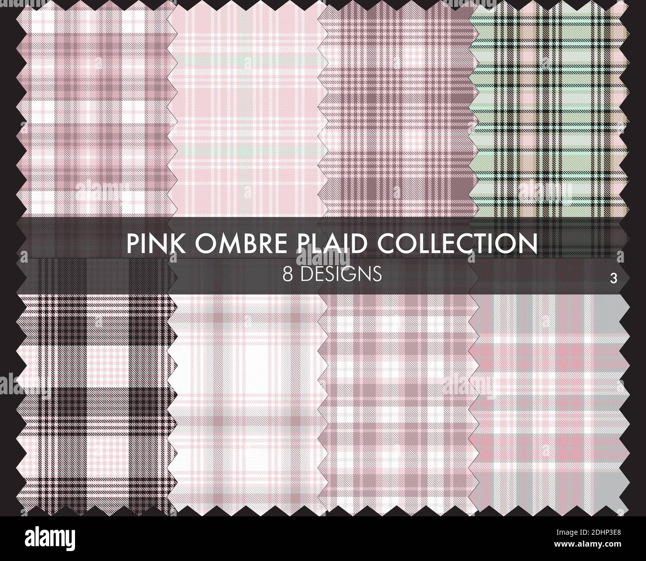Ombre Plaid textured seamless pattern collection includes 8 design ...