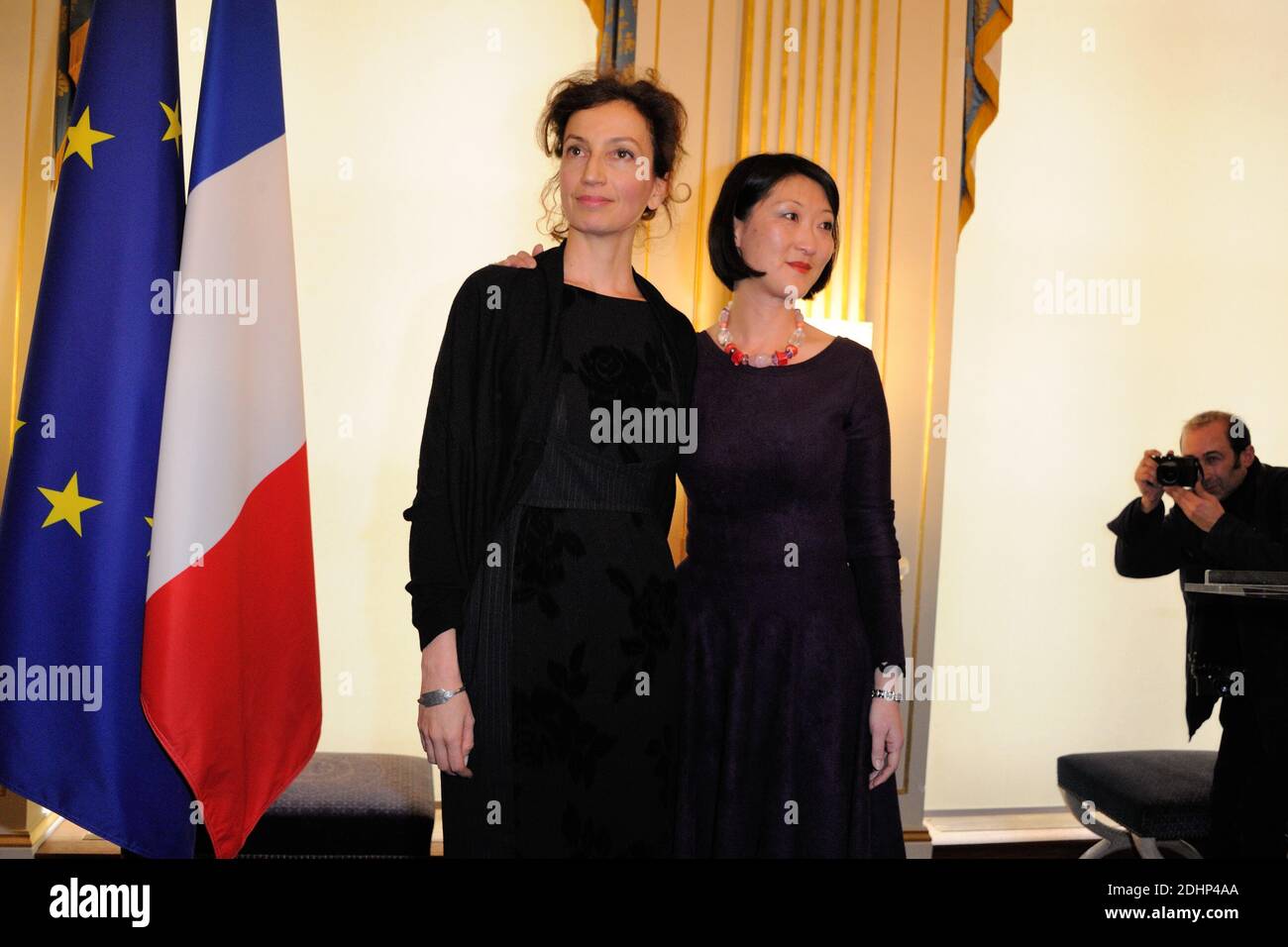 Newly appointed Minister of Culture and Communication Audrey Azoulay (L ...