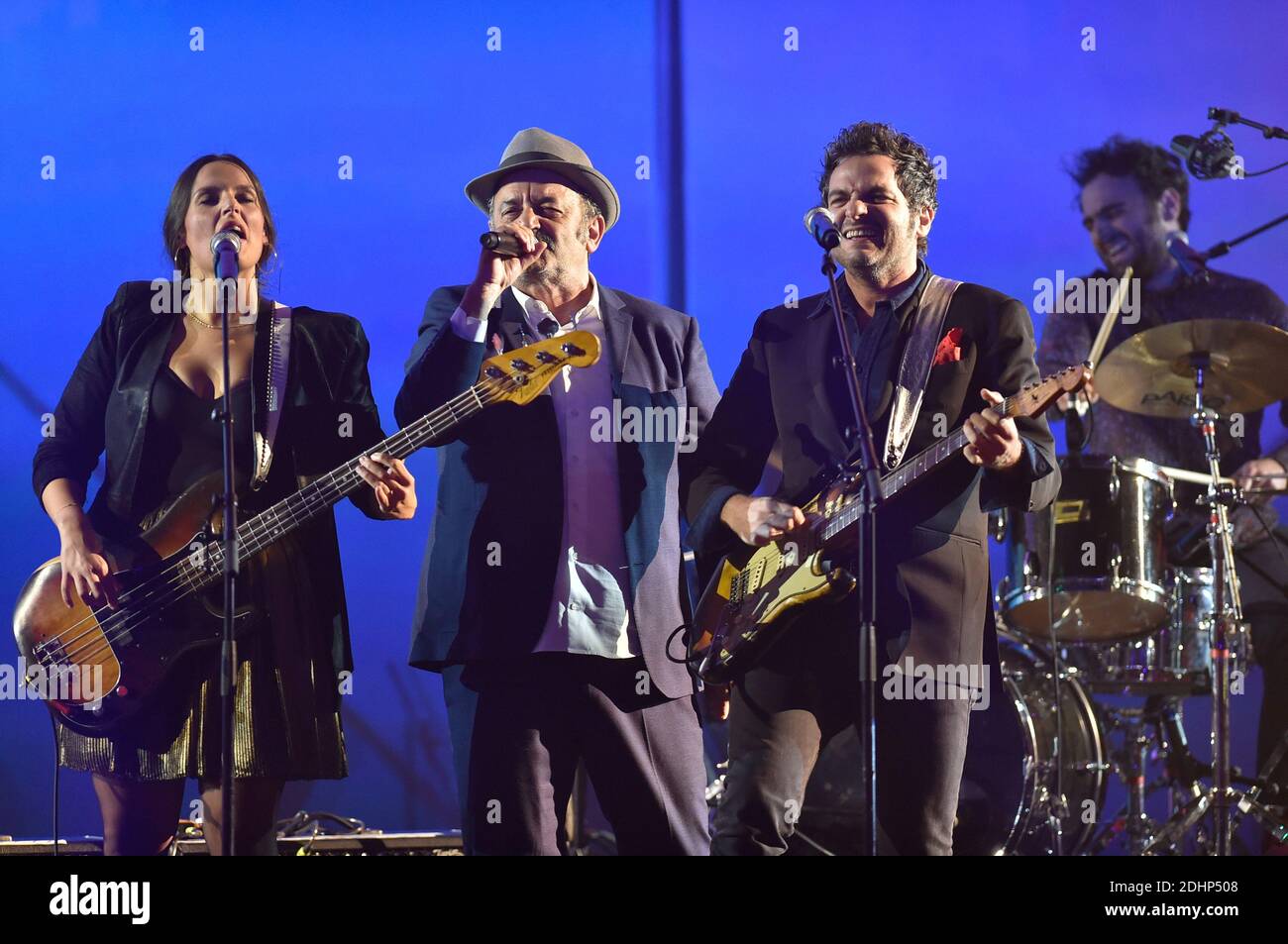Louis, Matthieu, Joseph and Anna Chedid during the 31st Victoires de la ...