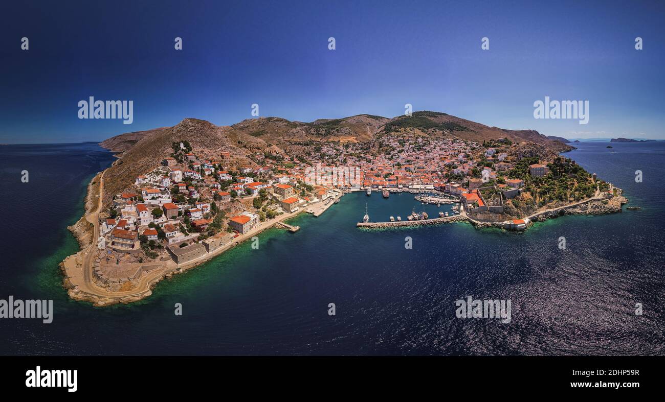 Greece hydra island aerial view hi-res stock photography and images - Alamy