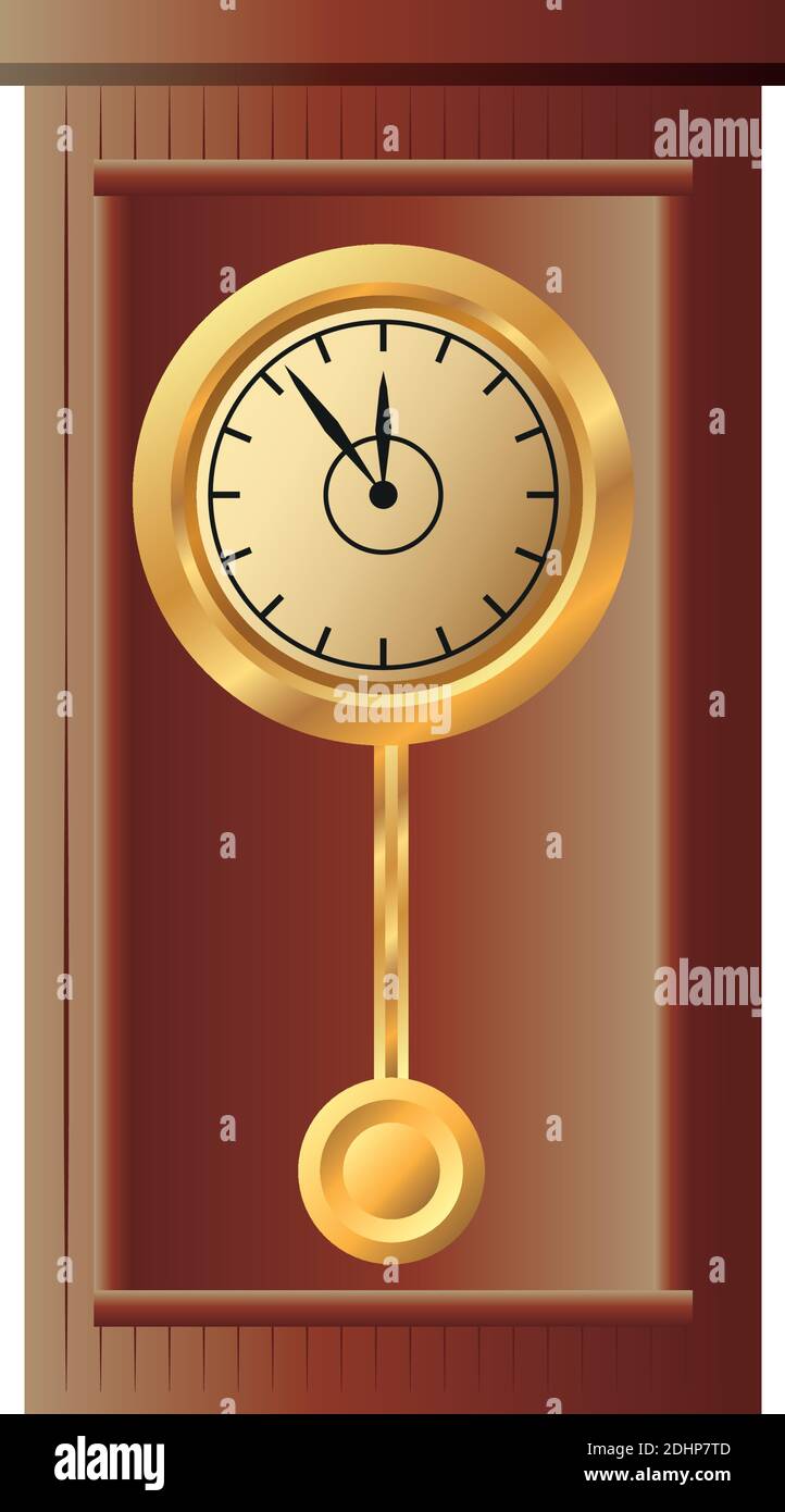 pendulum clock classic elegant element icon vector illustration Stock ...