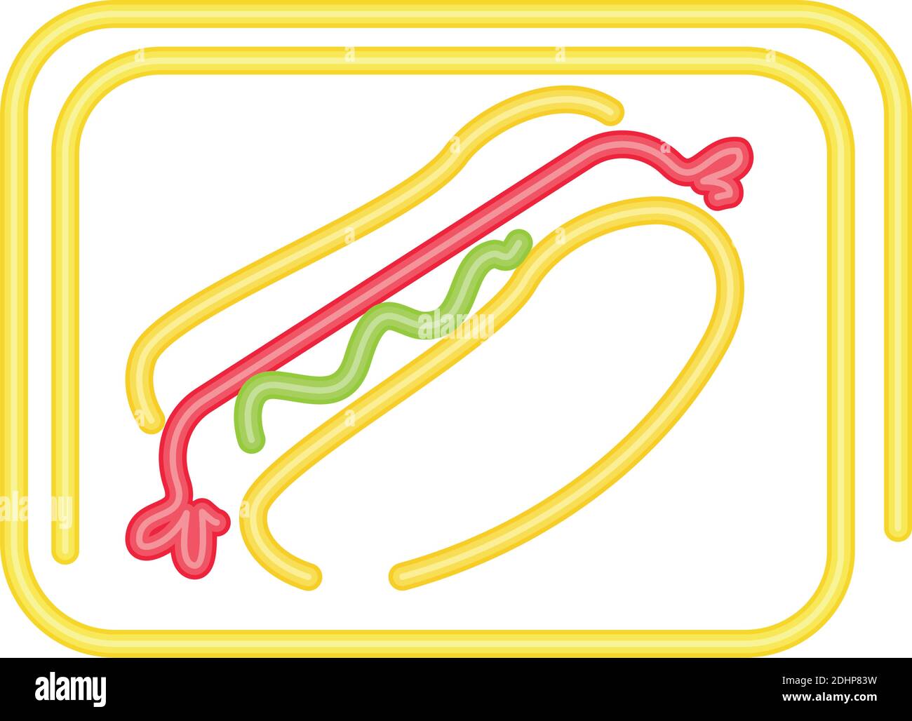hot dog fast food bright neon sign icon on white background vector ...