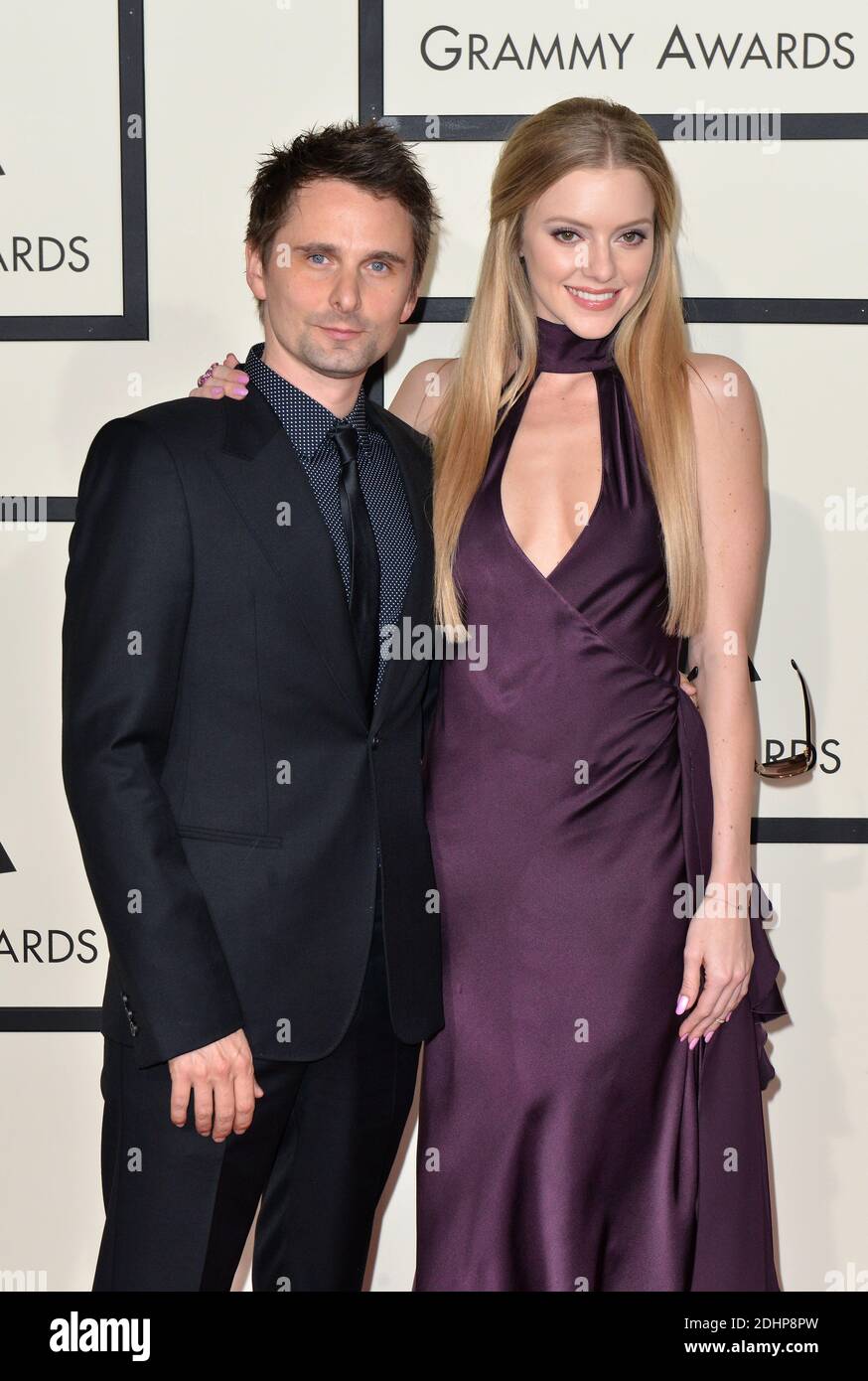 Matt Bellamy and Elle Evans attend The 58th GRAMMY Awards at Staples ...