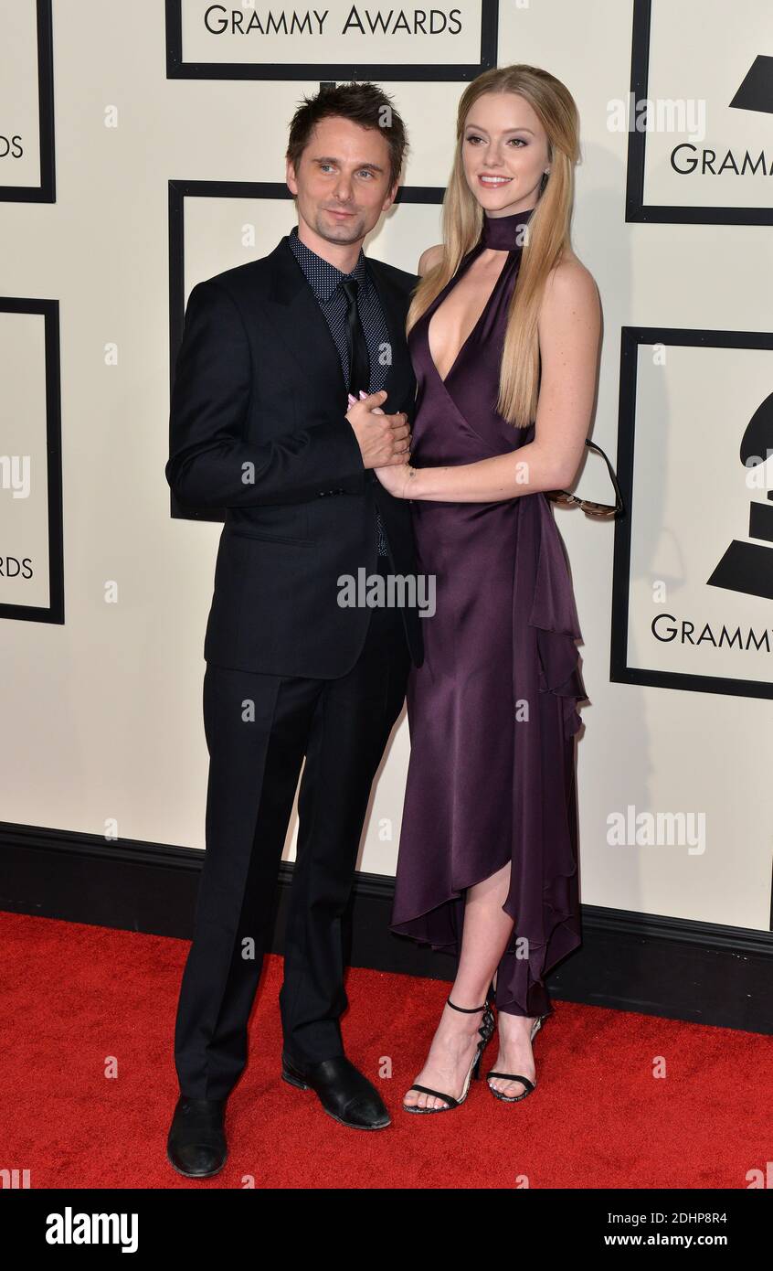 Matt Bellamy and Elle Evans attend The 58th GRAMMY Awards at Staples ...