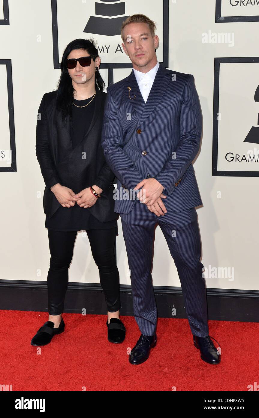 Skrillex and Diplo attend The 58th GRAMMY Awards at Staples Center on ...