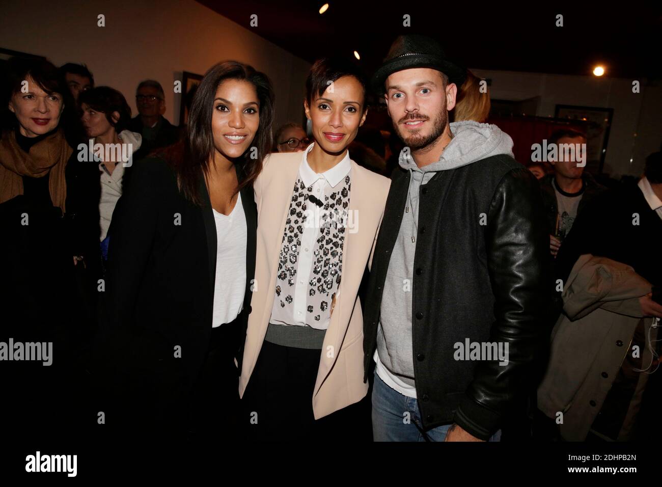Audrey Chauveau, Sonia Rolland et Matt Pokora lors de la premiere du ...