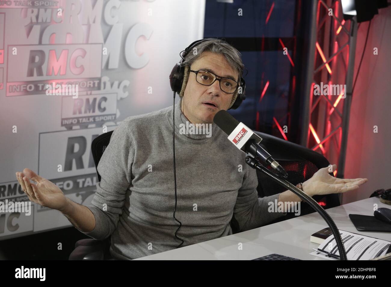 Exclusive - Alain Marschall at the 'Les Grandes Gueules' talk show on ...