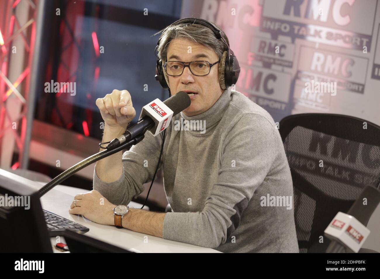 Exclusive - Alain Marschall at the 'Les Grandes Gueules' talk show on ...