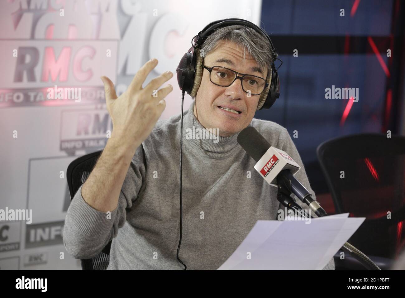 Exclusive - Alain Marschall at the 'Les Grandes Gueules' talk show on ...