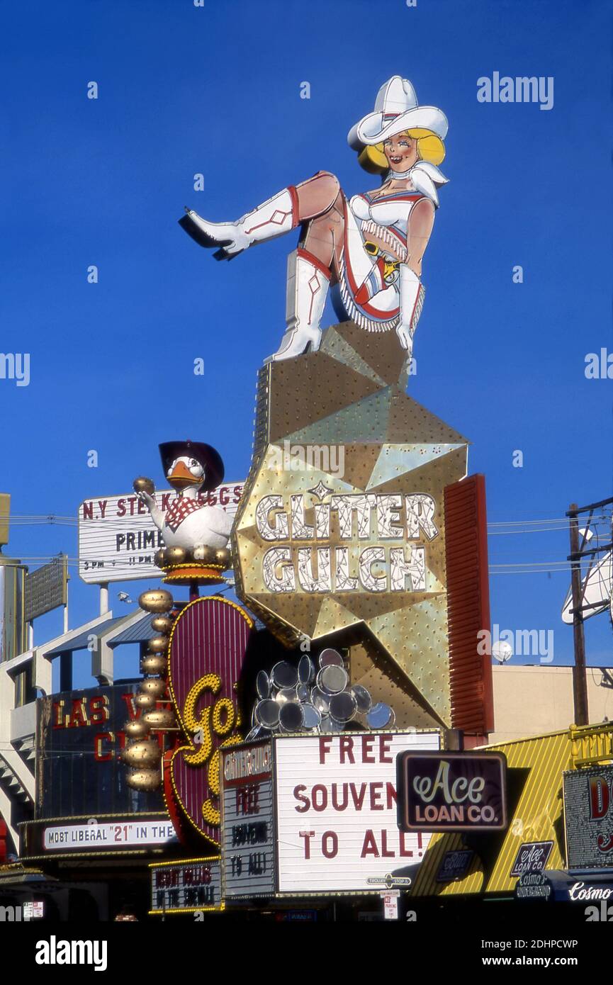 Neon sign cowboy fremont street hi-res stock photography and images - Alamy